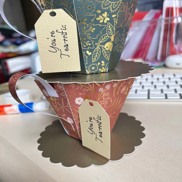 3D Tea Cup SVG, Simple 3D Paper Tea Cup SVG, 3D Teacup Svg, Paper Tea ...