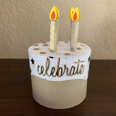 Bundle of 3D Birthday Cake Gift Box SVG Cut Files 3 Mix & Match 3D ...