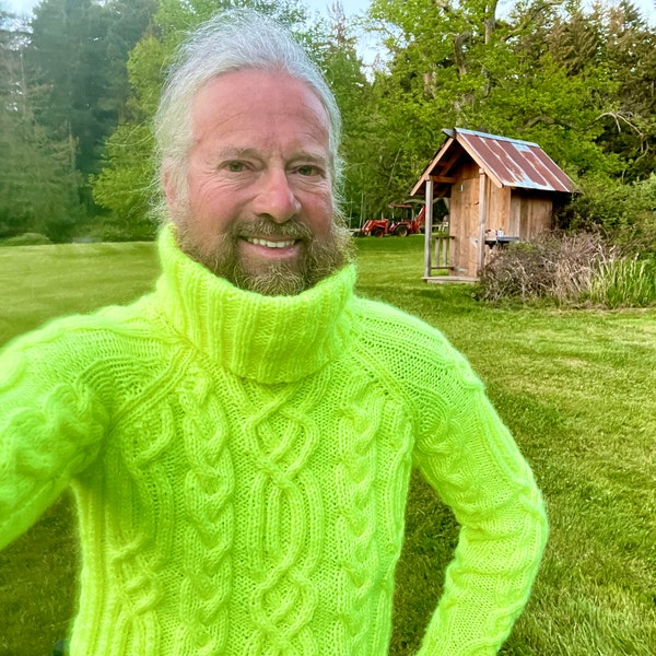 Knit Loopy Merino Wool Long Sweater, Chunky Knit Thick Pullover ...