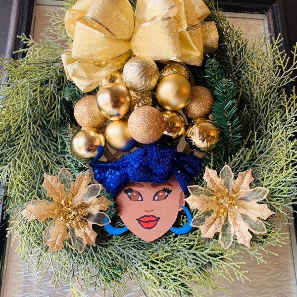 Diva Wreath Rail: Afro Woman Door Hanger, Black Girl Magic (tutorial ...