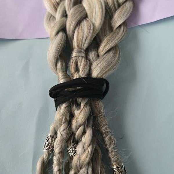 Viking Hair for Men • Clip-in or Bald • Man Ponytail • Top Knot Braid ...