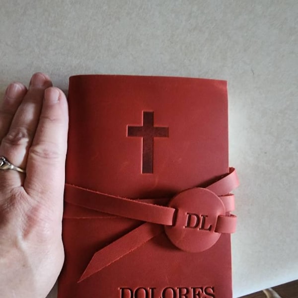 Custom Leather Religious Journal, Personalized Leather Priest Journal ...