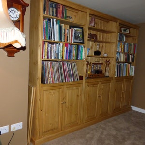 Solid Pine 8ft Tall Bookcase Adjustable Display heavy - Etsy