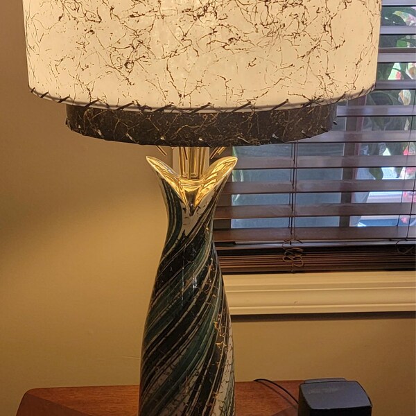 Mid Century Vintage Style 2 Tier Fiberglass Lamp Shade Modern Atomic ...