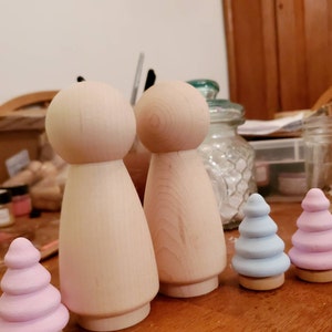 Wood Peg Jumbo Man People, Natural Peg Toy, Unfinished Peg Person ...