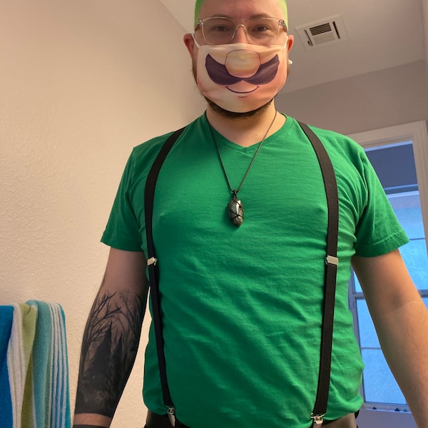 Luigi Mustache Fabric Face Mask // Funny Mouth Mask // Gaming Classics ...