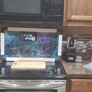 Tempered Glass Stove Backsplash Panel Stove Back Cover - Etsy