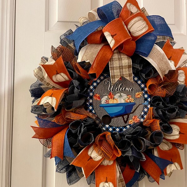 8" Round Fall Wreath Sign, Fall Wreath Sign, Welcome Fall Wreath Sign ...