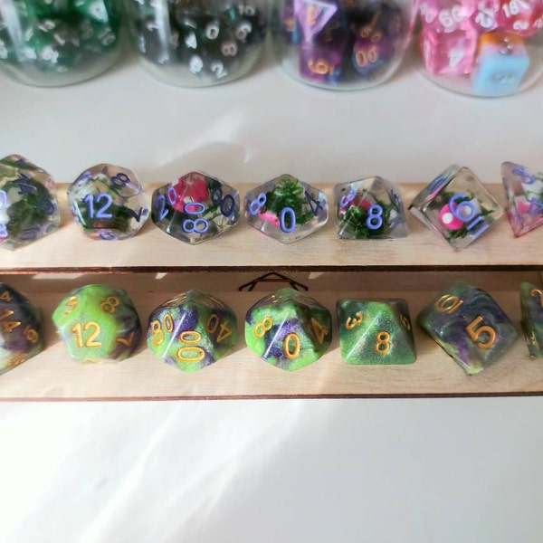 Dice Display Rack | 7 Polyhedral Dice Sets | Wooden | Laser Cut | PVA ...