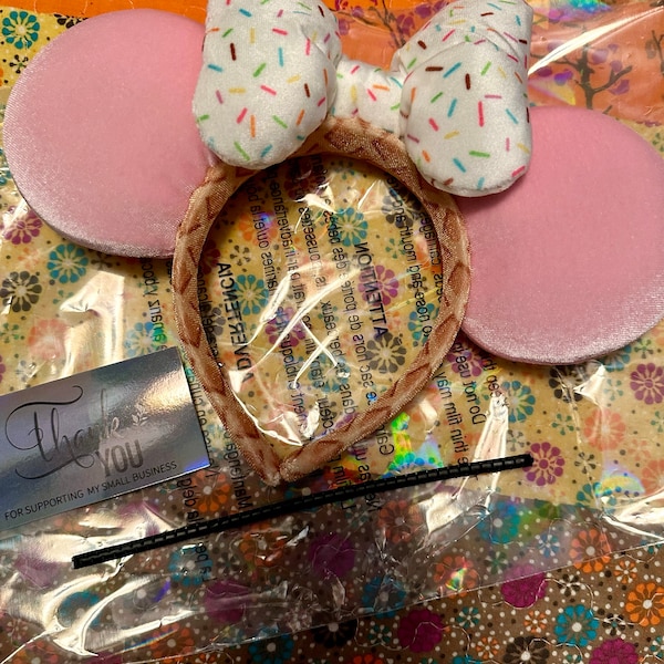 Ice Cream Cone With Sprinkles Mouse Ears Headband | Pink Velvet Mouse ...