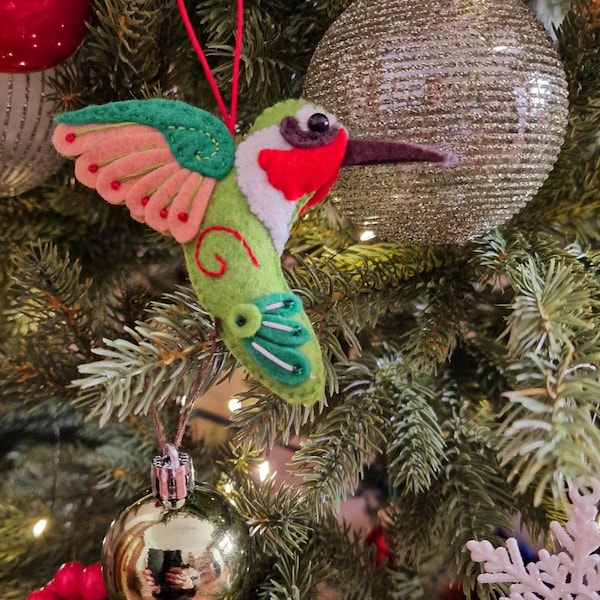Hummingbird Sewing Pattern PDF - Backyard Bird Stuffed Ornament - Felt ...