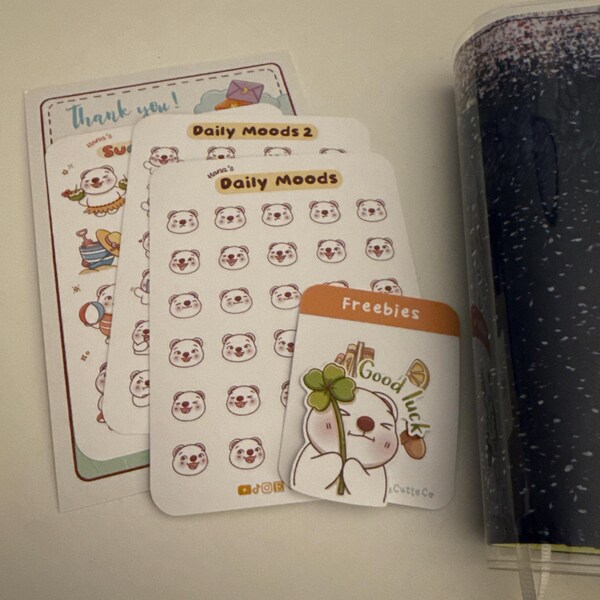 Cute Tea Time Sticker Sheet, Hand Drawn Planner Stickers and Kawaii ...