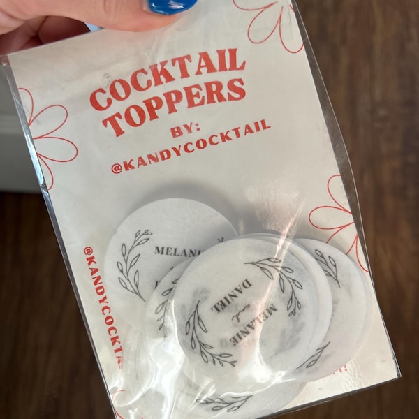 50 Edible Garnish Toppers - Happy Birthday Set Pack - 2 Inch Cocktail ...