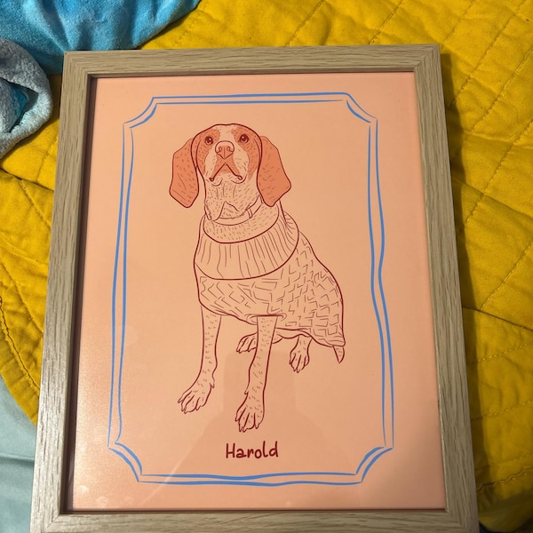 Custom Funky Pet Portrait, Cute Digital Cat Poster, Custom Badly Drawn ...