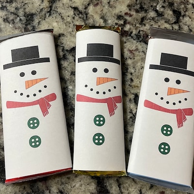 Snowman Candy Bar Wrappers Printable Snowmen Candy Wrappers Christmas ...