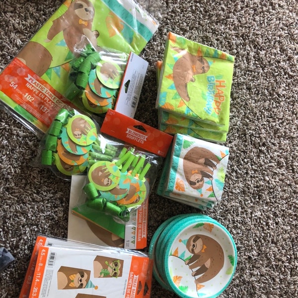 Sloth Favor Bags - Sloth Party Favors, Sloth Favors, Sloth Birthday ...