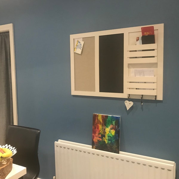 Oak Framed Fabric Pinboard | Finished With Wax | Narrow Framed Pin ...