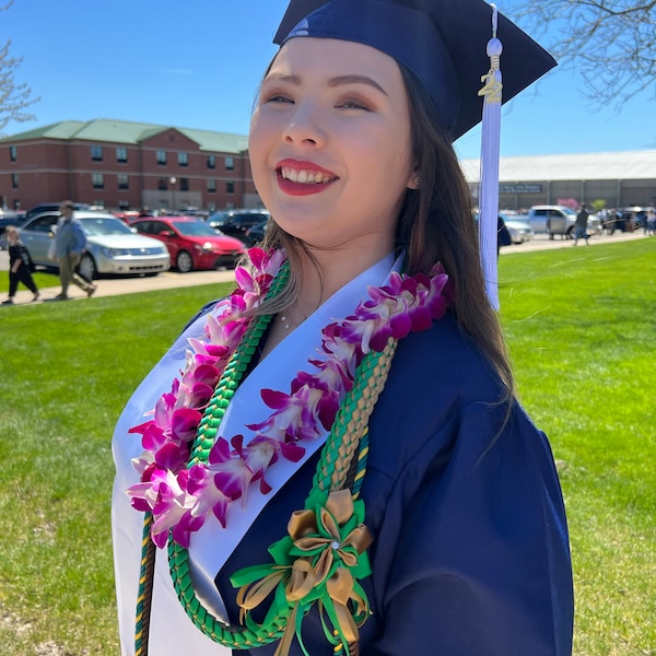 Double Braid Ribbon Lei With Flower - Etsy