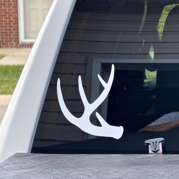 Deer Antler Decal for Cars, Tumblers, and More - Wildlife Vinyl Sticker ...