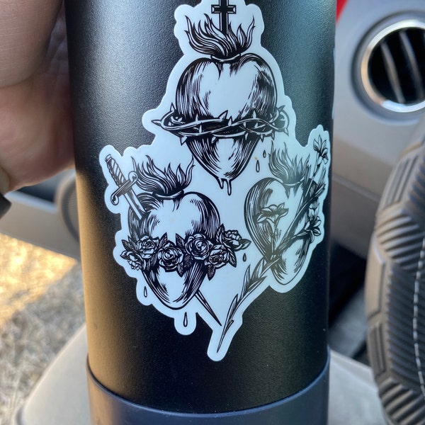 Three Hearts of the Holy Family Sticker - Catholic Sticker - Etsy