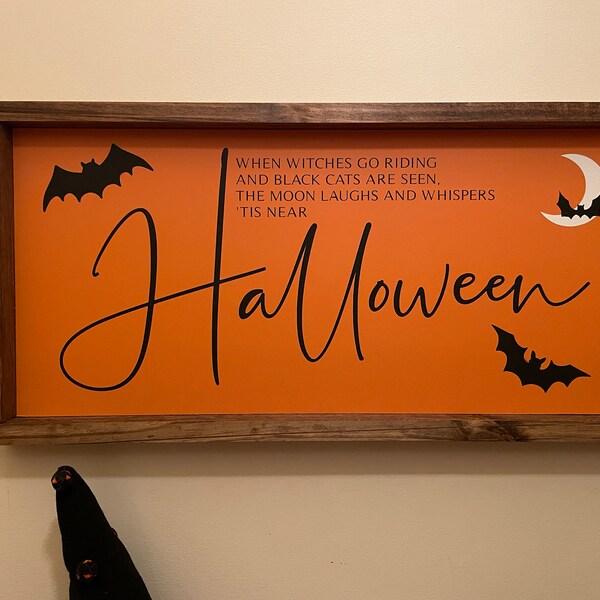 When Witches Go Riding Sign, Halloween Witch Sign, Halloween Wood Decor ...