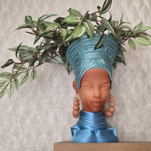 Africa Queen Bust Planter -3d Printable Flower Pot -stl File - Etsy