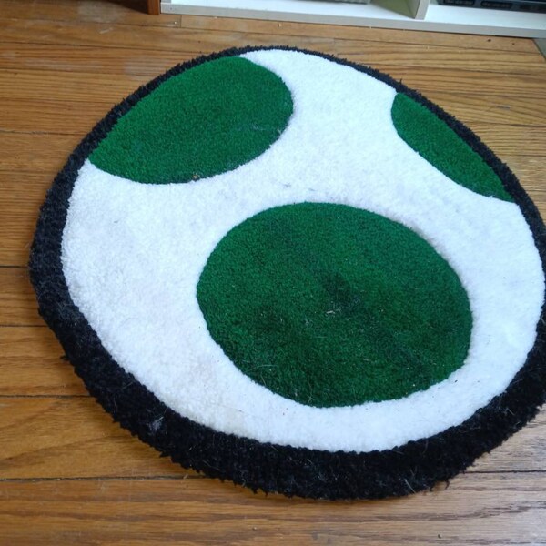 Handmade Tufted Mario Mushroom Floor Rug - Etsy