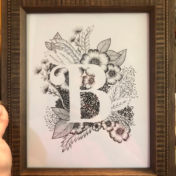 Letter S Print - Alphabet, Calligraphy, Typography, Monogram, Flowers ...