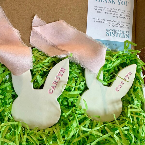 Handmade Clay Place Cards – Personalized Wedding Name Tags – Elegant ...