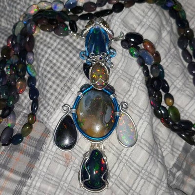 8.10 Carat Blue Multi Fire Opal Cabochon, Natural Ethiopian Blue Fire ...