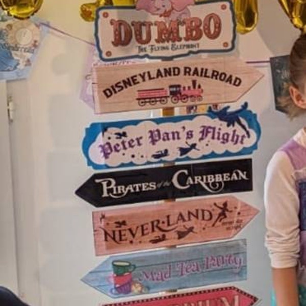 Disneyland Party Directional Sign, Mickey Birthday, Princess Birthday ...