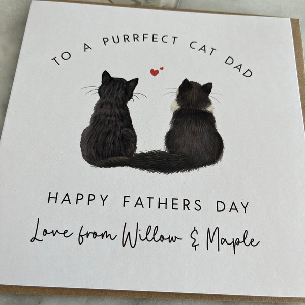 Personalised Choose the Cats Father's Day Card, From Two Cats, for Cat ...