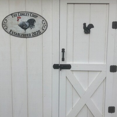 Farm House Rooster Themed Metal House Sign, Rooster Décor Signs ...