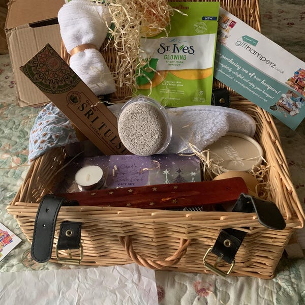 Large Wellness HAMPER Gift Box Pamper Spa Kit Unwind Relax De-stress ...