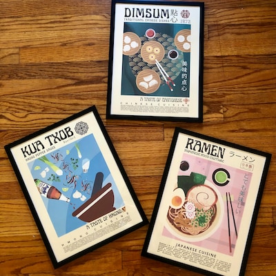 Kimchi Poster Retro Style, Korean Food Vintage Wall Art, Korean Cuisine, Modern Kitchen Decor ...