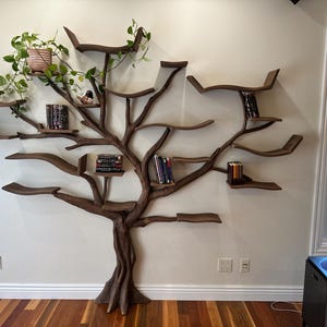 Wavy Shelf Live Edge Floating Shelves Solid Wood Wall Mount Bookshelf ...