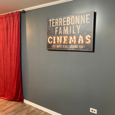 Personalized Cinema Sign, Media Room Decor, Movie Room Sign, Marque ...