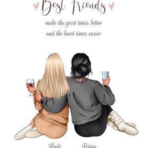Best Friend Personalized Print, Custom Friend Prints, Best Friends Gift ...