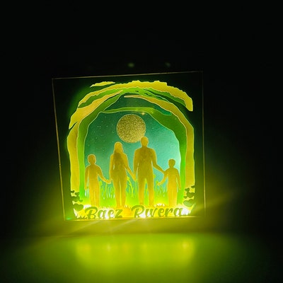 Customizable Family Shadow Box Svg Cricut, 3D Lightbox Svg, Family ...