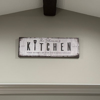 Custom Kitchen Sign for Home, Personalized Family Kitchen Wall Art ...