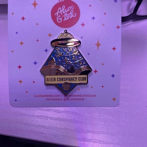 Alien Conspiracy Club Enamel Pin - Etsy