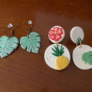 Pinwheel Studs Polymer Clay Earrings - Etsy