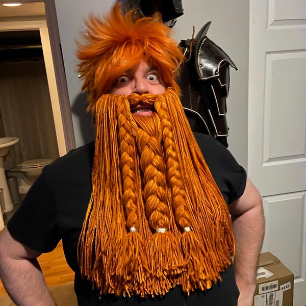 Viking, Dwarf, Wizard, Warrior Costume Yarn Beard for Larp, Dnd ...