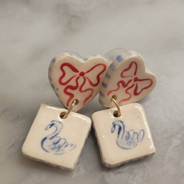 Blue Ceramic Flower Charm MADE TO ORDER - Blue Flower - Tulip - Hand ...