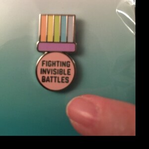 Fighting Invisible Battles Medal Enamel Pin Badge Adult - Etsy