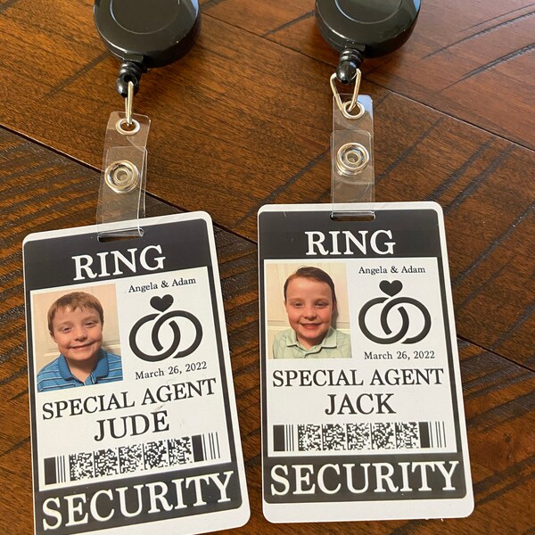 Ring Security ID Badge With Badge Reel - Wedding Ring Bearer ...