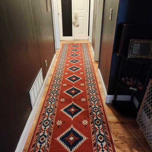 Custom Size Runner Rug Southwestern Native Cotton Backing Runner Rug ...