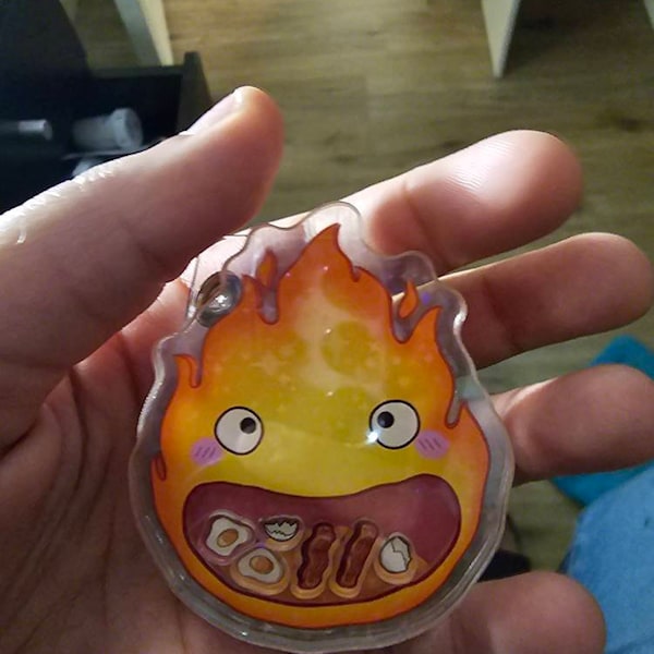 Fire Spirit Shaker Keychain | Castle Demon Acrylic Charm | Anime Kawaii ...