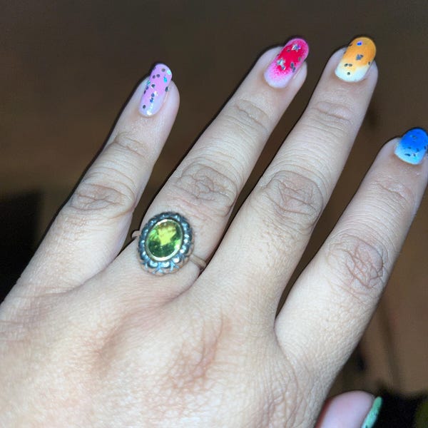 Vintage Retired Pandora Brand Amethyst Flower Beaded Shank Statement ...