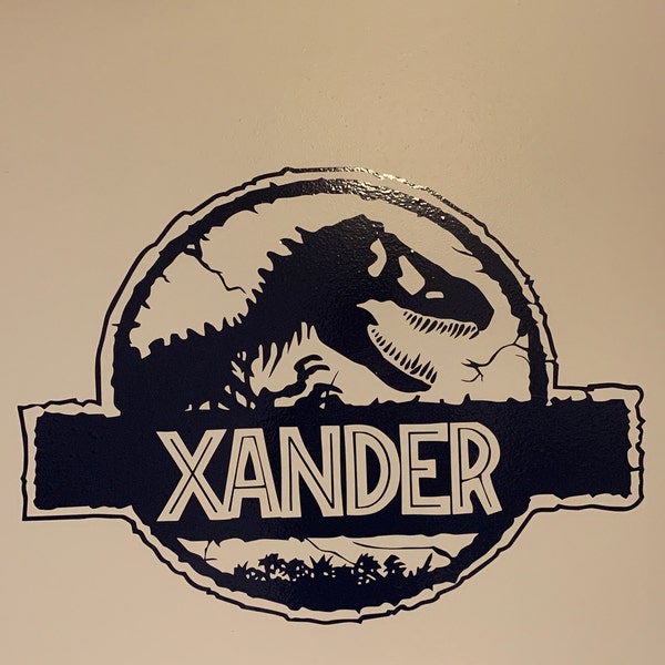 Personalized Dinosaur Wall Decal Vinyl Sticker Jurassic Custom Name ...